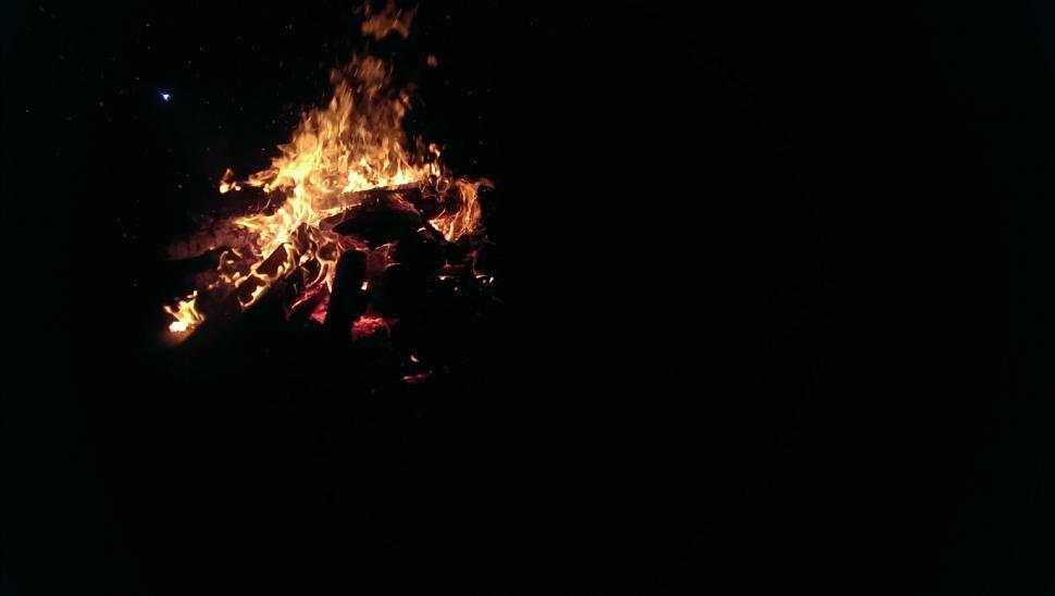 Free Stock Photo of Campfire burning in the dark night | Download Free ...