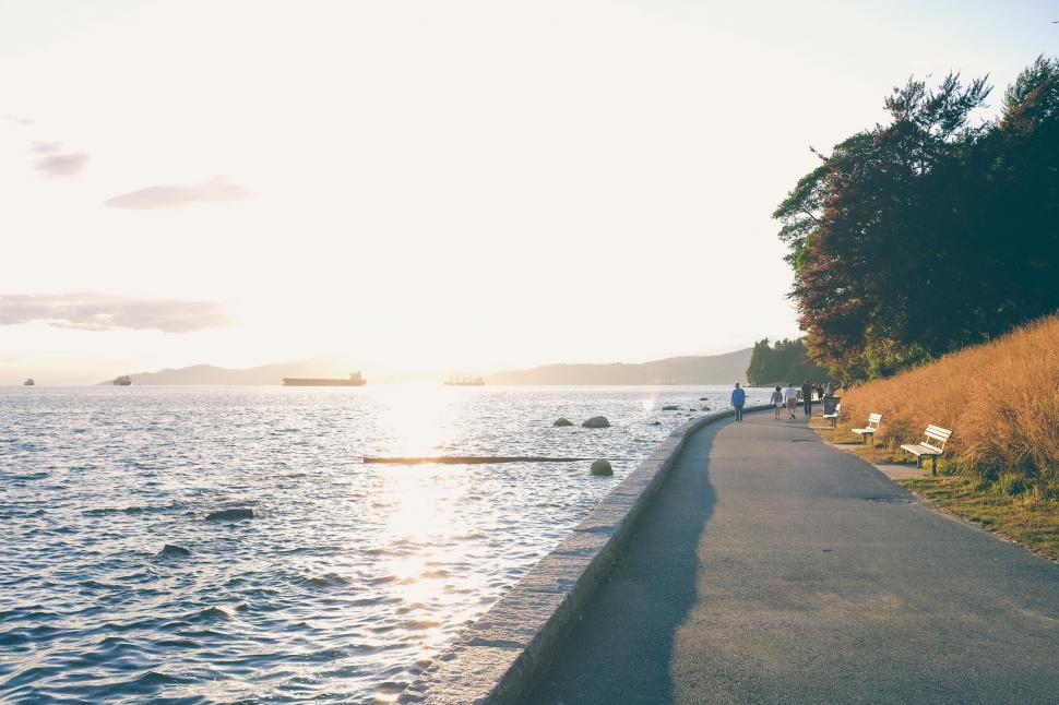 Free Stock Photo of Seaside path with sunset backdrop | Download Free ...
