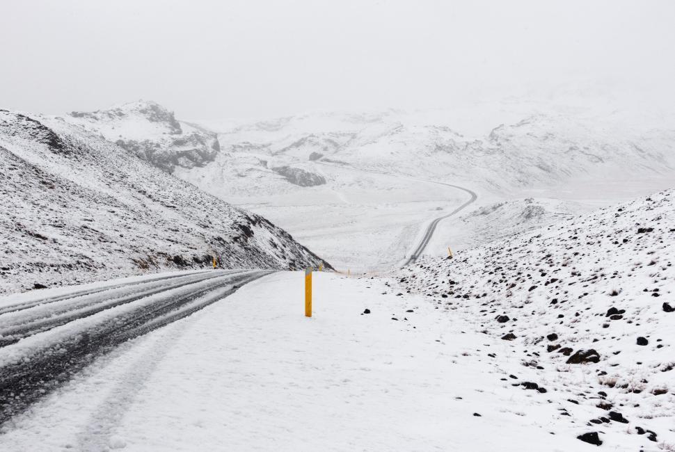 Free Stock Photo of Snowy winding road in mountain landscape | Download ...