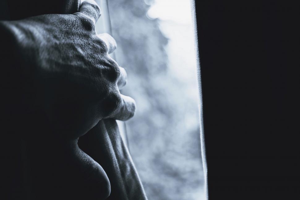 Free Stock Photo of Hands gripping window ledge in monochrome ...