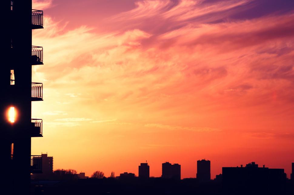 Free Stock Photo of Silhouette of building against sunset | Download ...