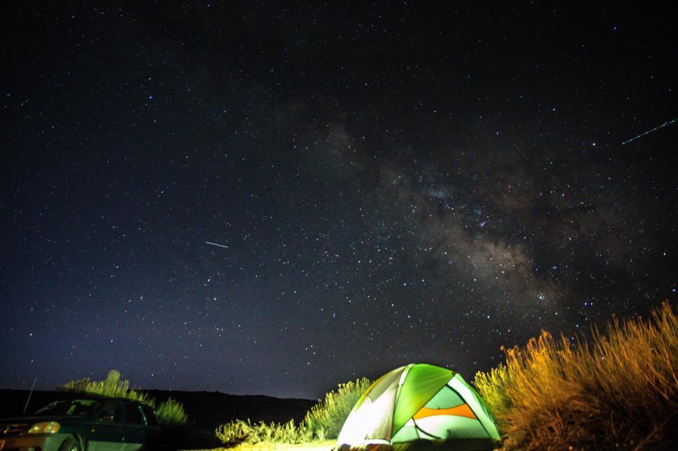 Free Stock Photo of Starry night camping scene with tent | Download ...