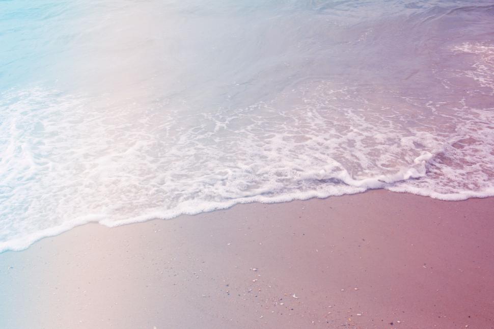 Free Stock Photo of Gentle sea wave on pink sandy beach | Download Free ...