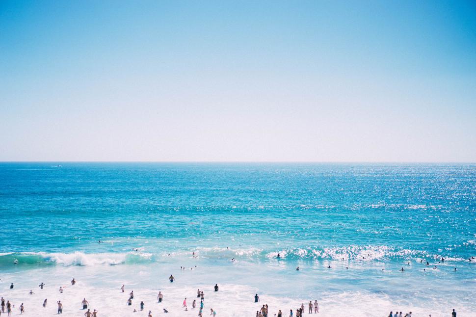 Free Stock Photo of Sunny beach day with happy vacationers | Download ...