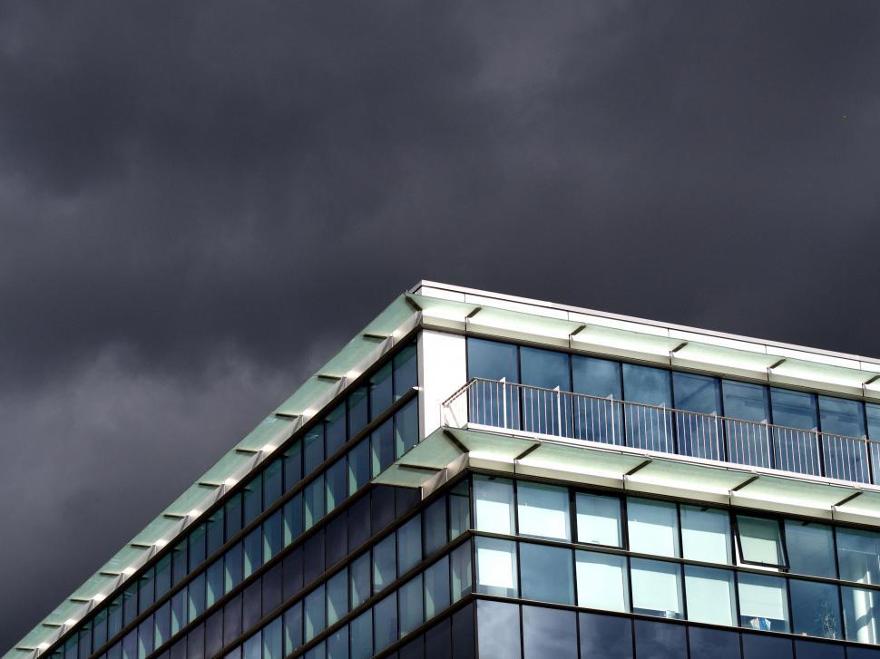 Free Stock Photo of Edgy modern building against stormy skies ...