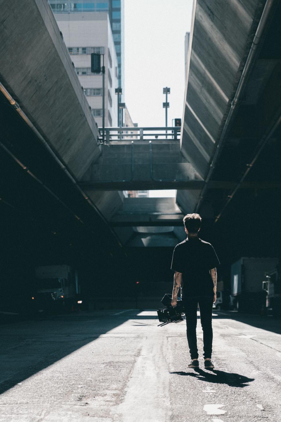 Free Stock Photo of Man walking in city underpass | Download Free ...