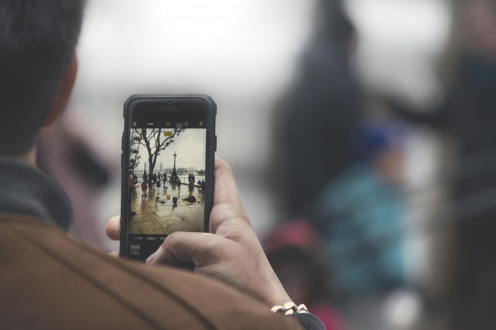 Free Stock Photo of Person using smartphone to capture a scene ...