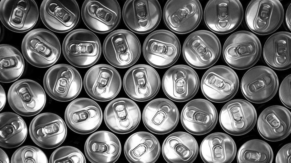 Free Stock Photo of Monochrome pattern of soda can tops | Download Free ...