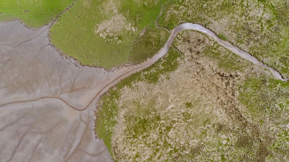 Free Stock Photo of Aerial view of meandering river in landscape ...