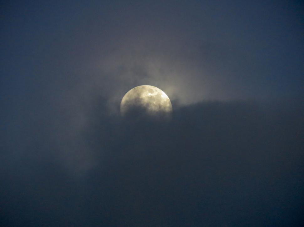 Free Stock Photo of Full moon partially obscured by clouds | Download ...