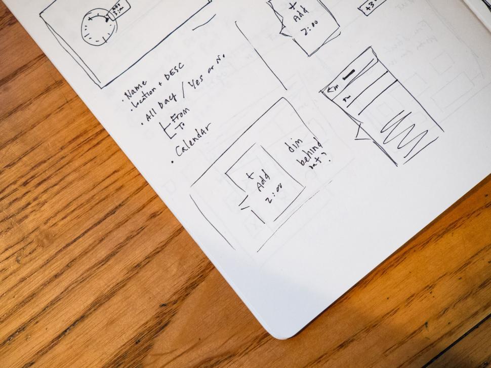 Free Stock Photo of Handwritten website wireframe on paper | Download ...