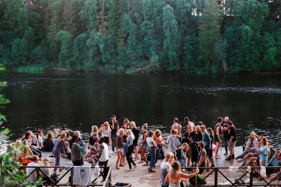 Free Stock Photo of Crowd dancing at outdoor forest event | Download ...
