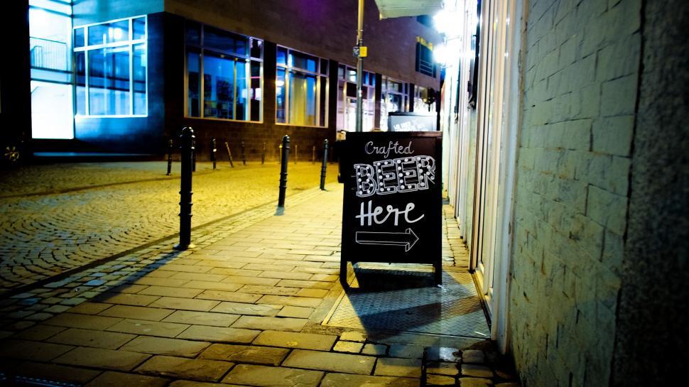 Free Stock Photo of Nighttime alley with chalkboard sign | Download ...