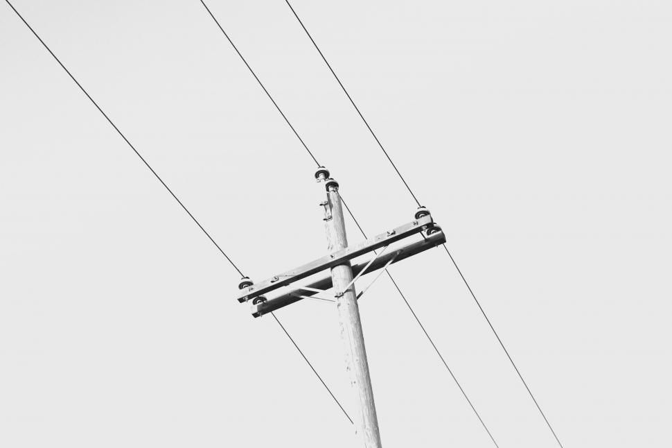 Free Stock Photo of Electric utility pole against clear sky | Download ...