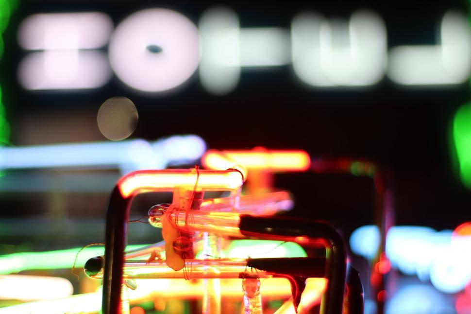 Free Stock Photo of Blurry image of neon light sign at night | Download ...
