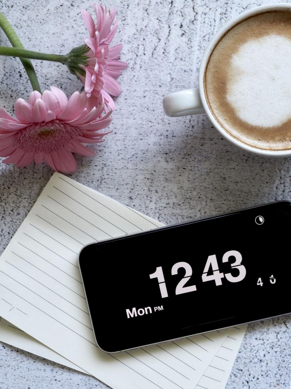 Free Stock Photo of Coffee cup and smartphone on textured surface ...