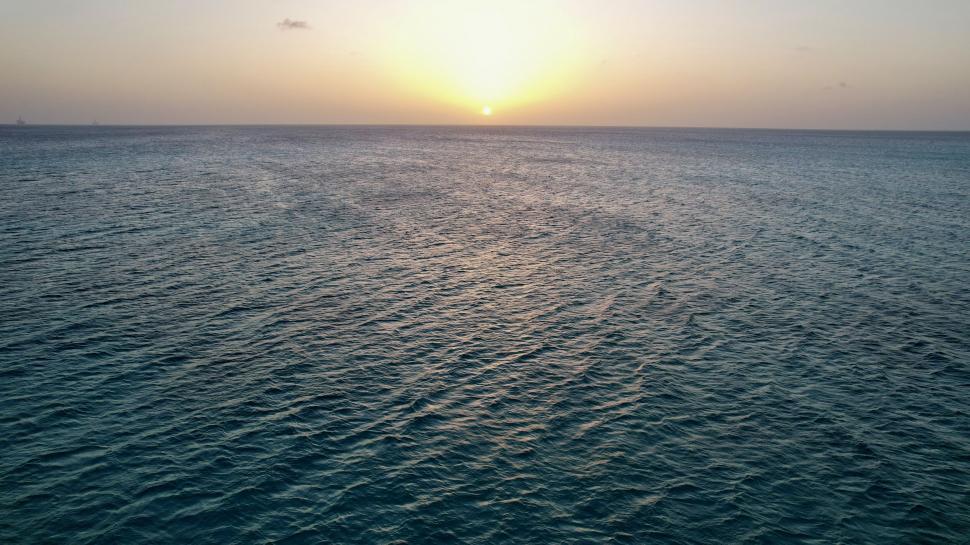 Free Stock Photo of Serene sunset over soothing vast ocean horizon view ...