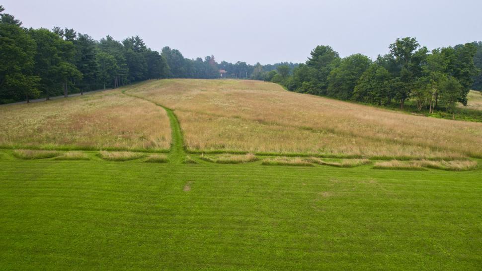 Free Stock Photo of Green and dry field with trees and a distant house ...