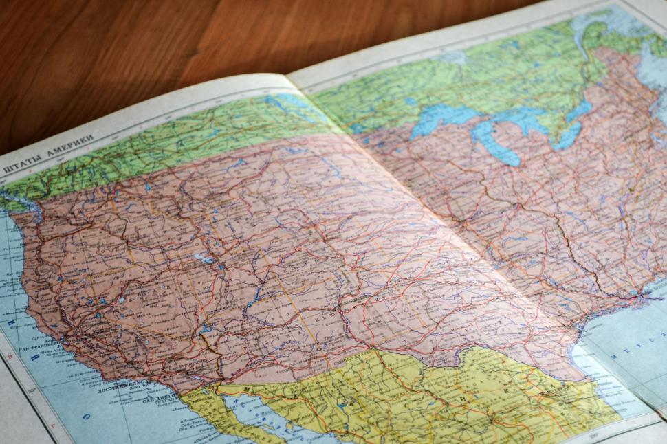 Free Stock Photo of Detailed map of the United States of America on ...