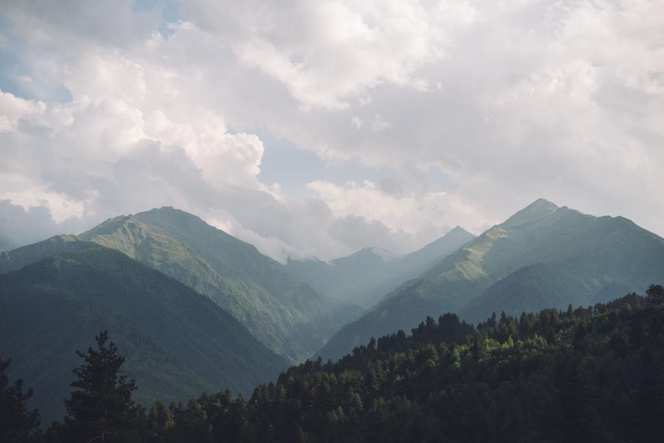 Free Stock Photo of Scenic mountain landscape with cloudy sky backdrop ...
