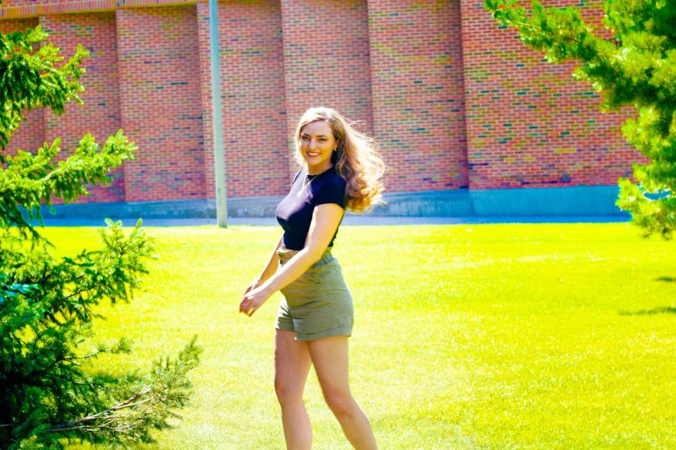 Free Stock Photo of Woman enjoying outdoor garden in summer environment ...