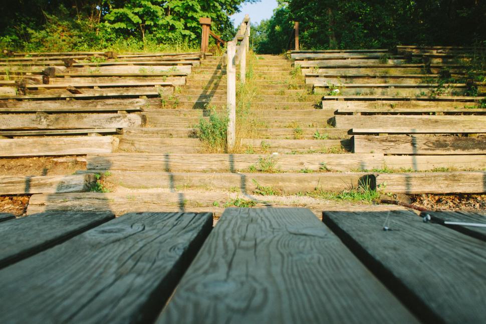 Free Stock Photo of Old wooden outdoor amphitheater with overgrown ...
