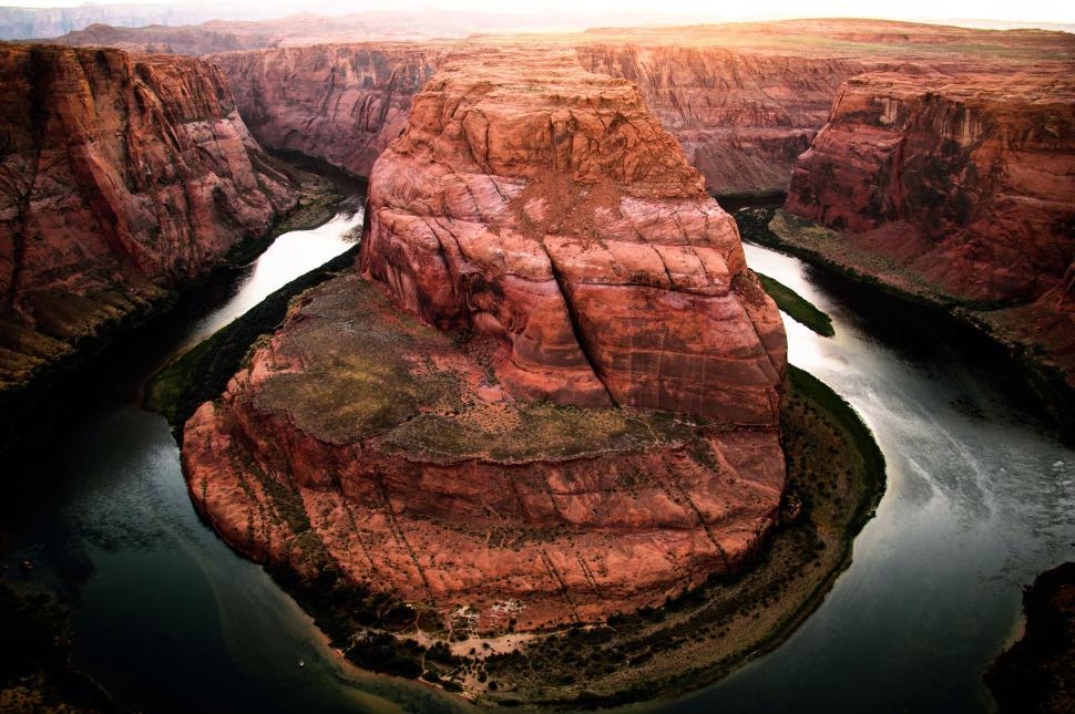 Free Stock Photo of Aerial view of Horseshoe Bend formation in the ...