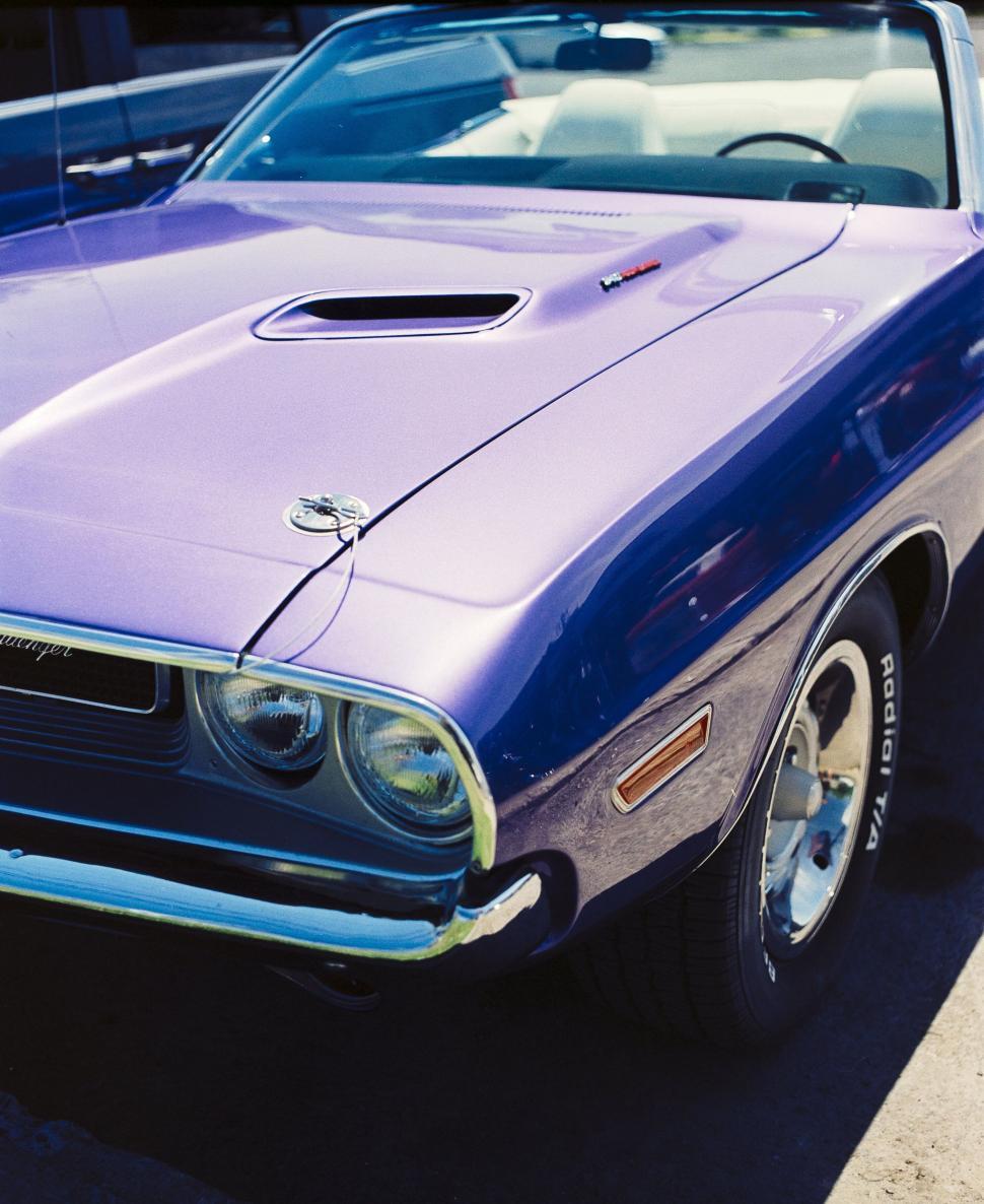 Free Stock Photo of Classic purple vintage car with shiny body parked ...