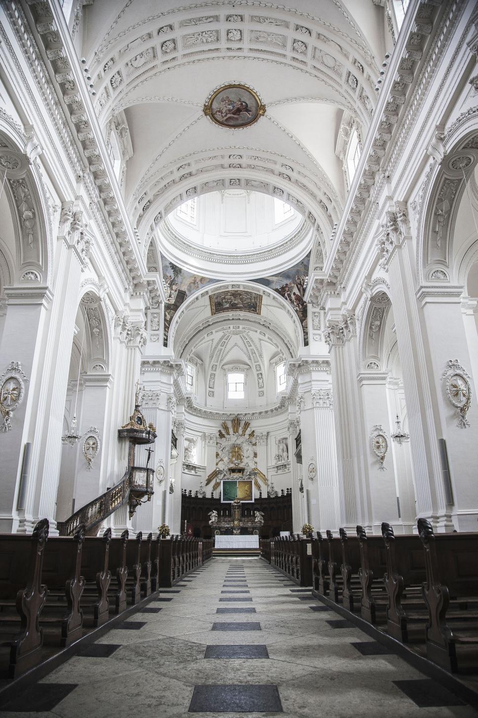 Free Stock Photo of Interior of a grand cathedral with ornate designs ...