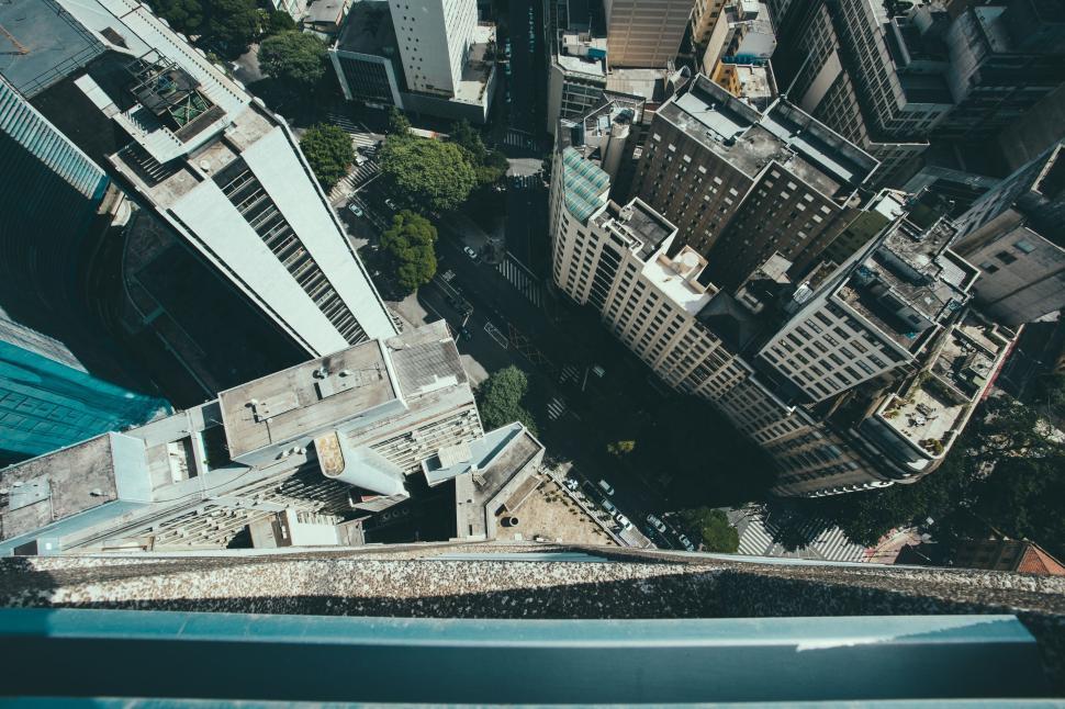 Free Stock Photo of High-angle view of urban cityscape with buildings ...
