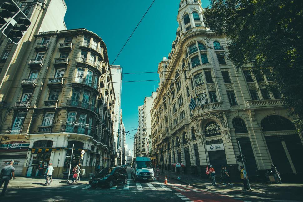 Free Stock Photo of Historic city street intersection surrounded by ...
