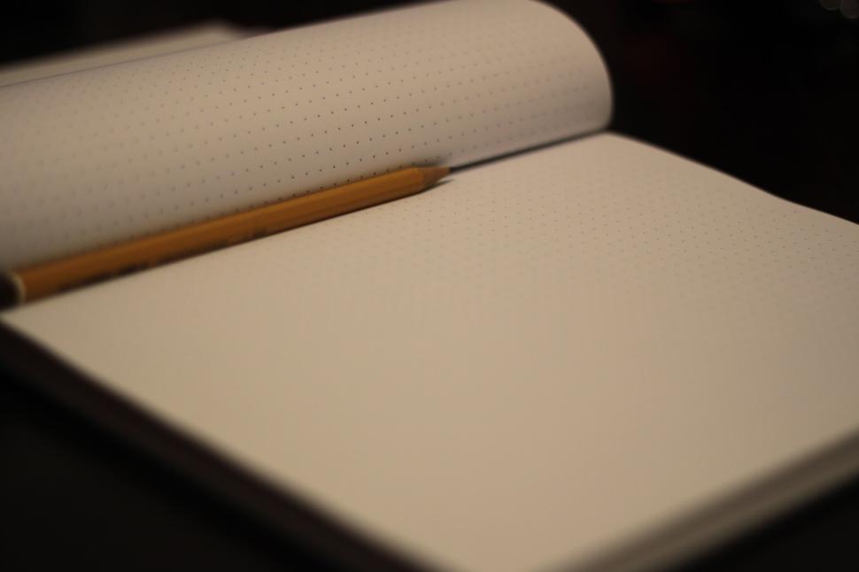 Free Stock Photo of Open dotted notebook with pencil ready for writing ...