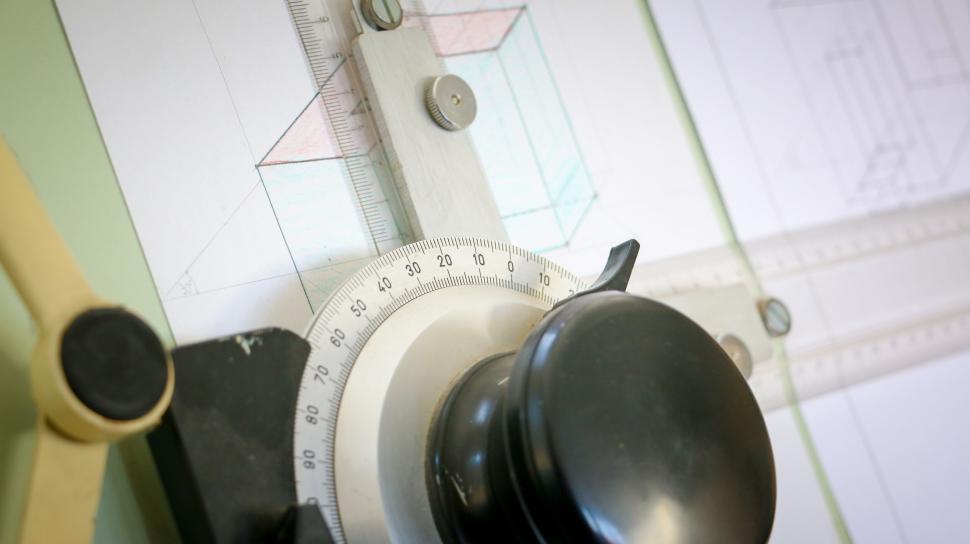 Free Stock Photo of Close-up of a drafting machine with a technical ...
