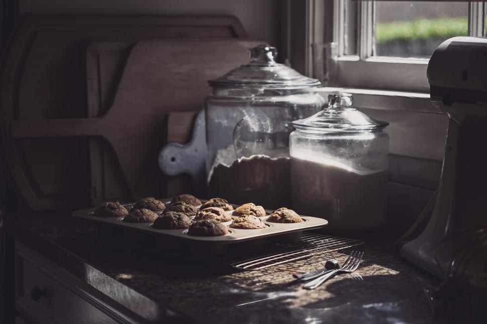 Free Stock Photo of Freshly baked cookies cooling on kitchen countertop ...