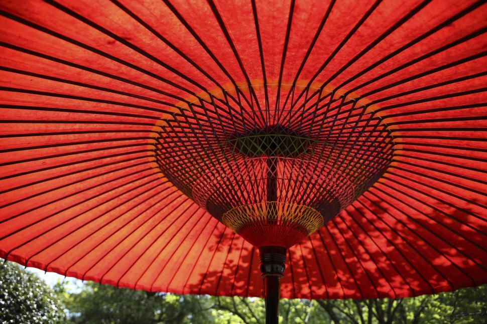 Free Stock Photo of Red traditional Japanese umbrella with intricate ...