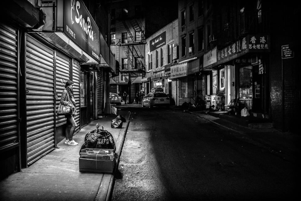 Free Stock Photo of Empty alleyway at night with closed shops and ...