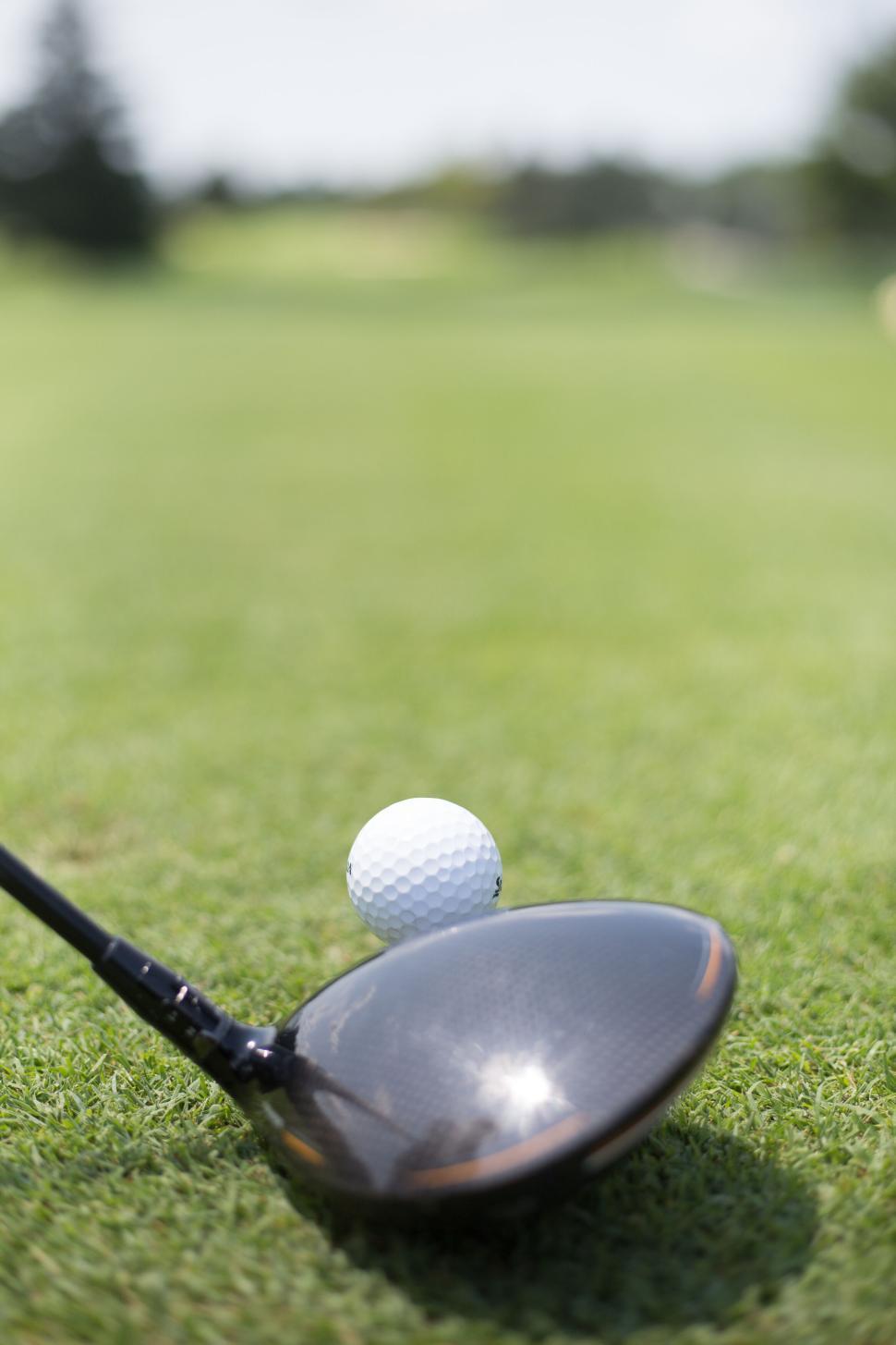 Free Stock Photo of Close-up of a golf club and ball on lush green ...