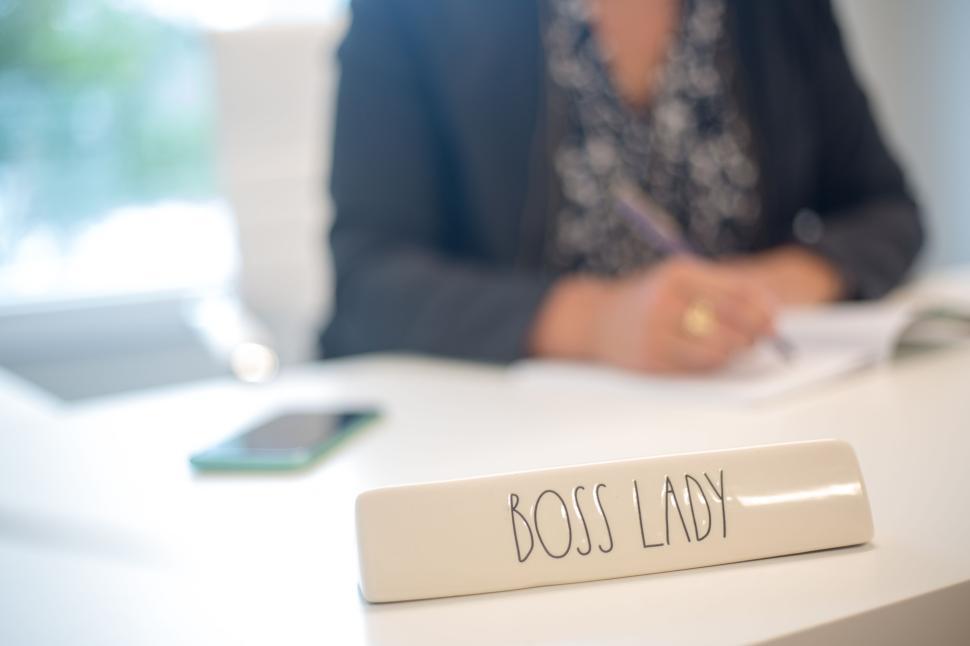 Free Stock Photo of Boss Lady sign on desk of a professional woman in ...