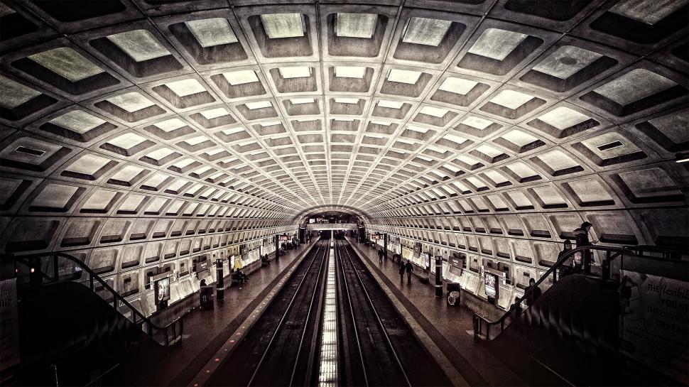 Free Stock Photo of Underground metro station with symmetrical design ...