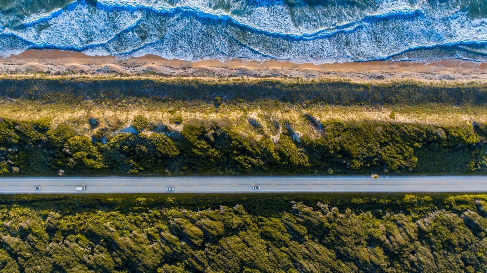 Free Stock Photo of Coastal road beside ocean waves crashing onto the ...