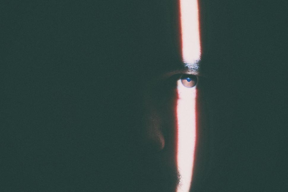Free Stock Photo of Person s Face Partially Lit by a Narrow Beam of ...
