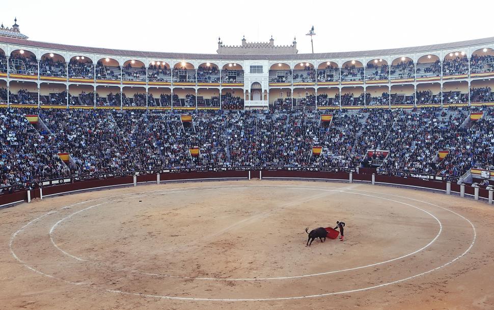 Free Stock Photo of Large bullfighting arena packed with spectators at ...
