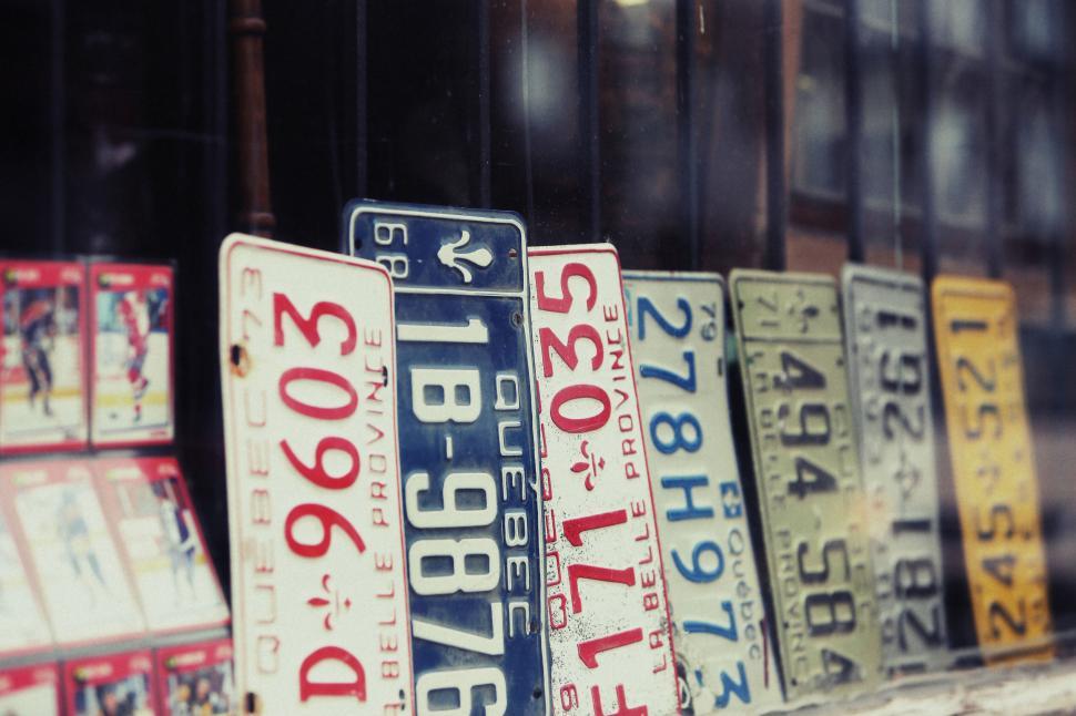 Free Stock Photo of Vintage Quebec license plates displayed, showcasing ...