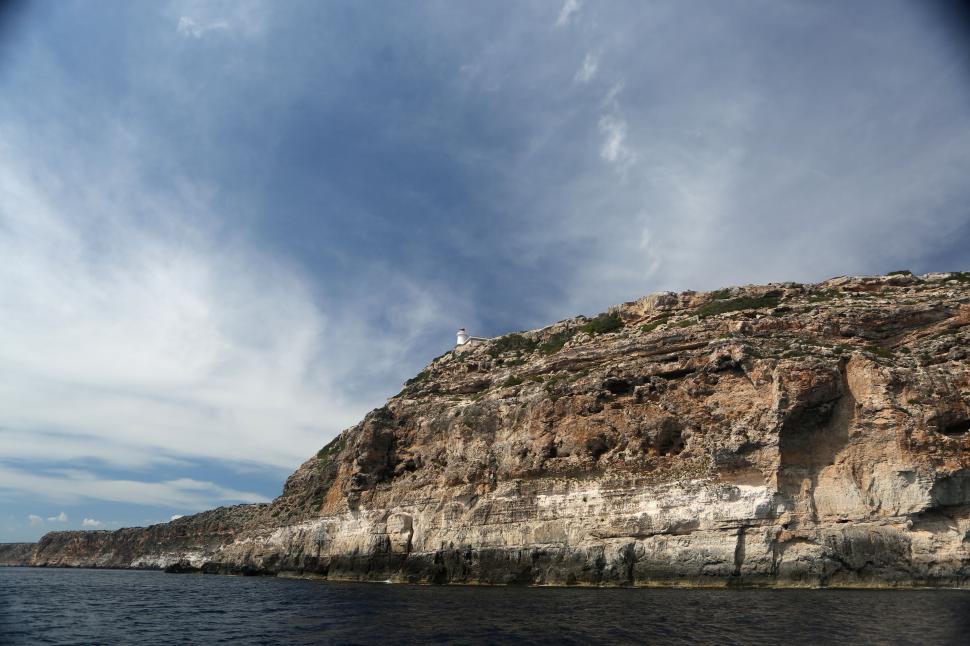 Free Stock Photo of Coastal cliffside with lighthouse and dramatic ...