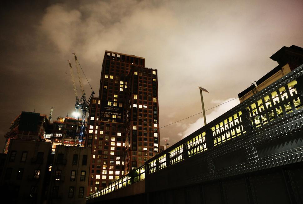 Free Stock Photo of Night cityscape with tall buildings and lights in ...