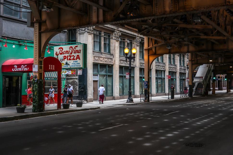 Free Stock Photo of Pizza restaurant under an elevated train track on a ...