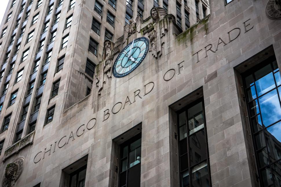 Free Stock Photo of Chicago Board of Trade building facade with clock ...