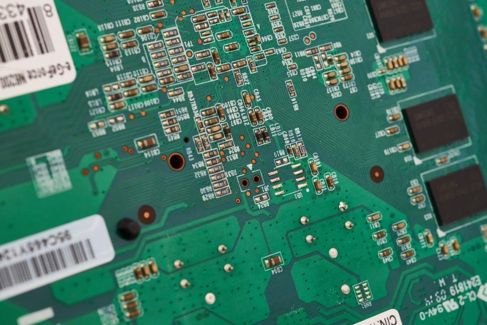 Free Stock Photo of Green circuit board with intricate pathways and ...