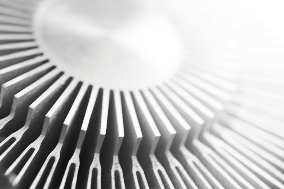 Free Stock Photo of Close-up of metal heat sink with fins under bright ...