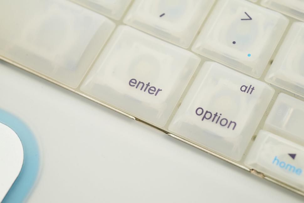 Free Stock Photo of Macro shot of white keyboard with enter and option ...